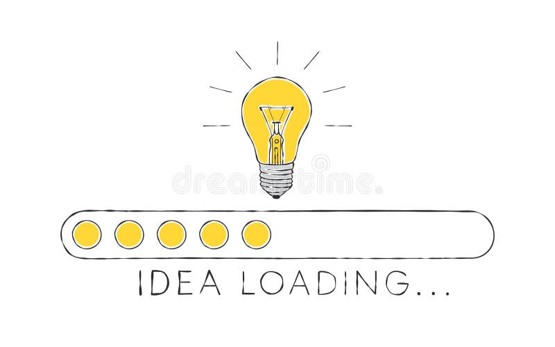 Loading Bar and Light Bulb Idea. Vector 3D Illustration Stock Vector ...