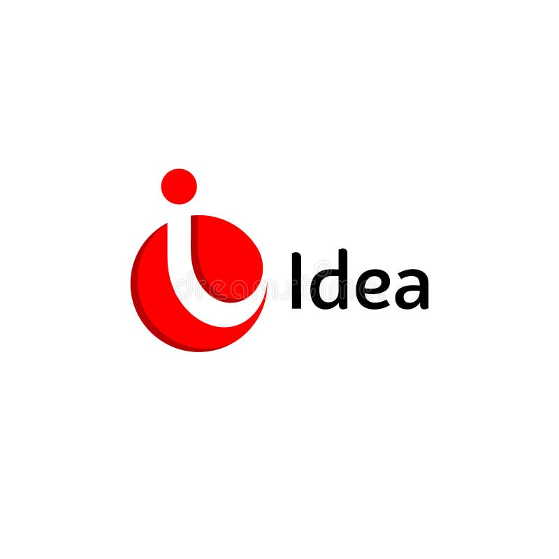 Idea Logo. Letter I, Abstract Creative Brainstorm Solution Vector Red ...