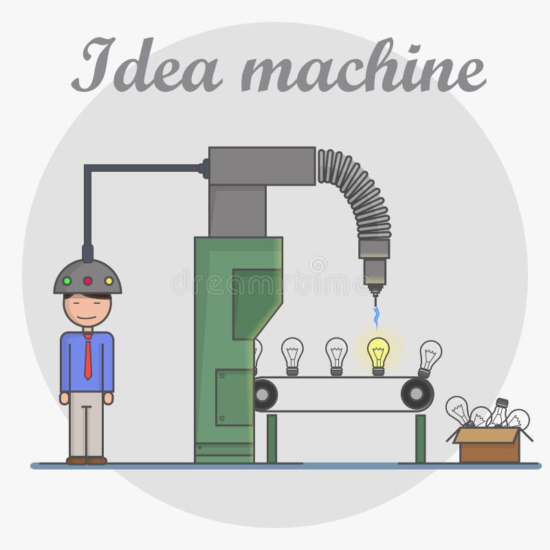 The idea machine stock illustration. Illustration of gears - 46601011
