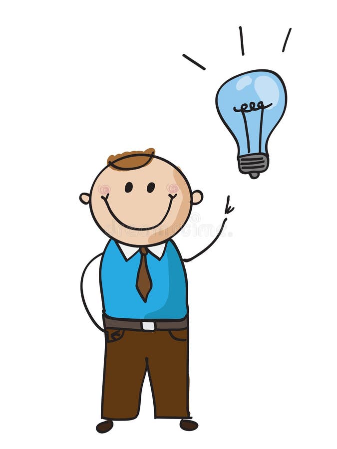 Man with Lot of Ideas and Energy Stock Vector - Illustration of black ...