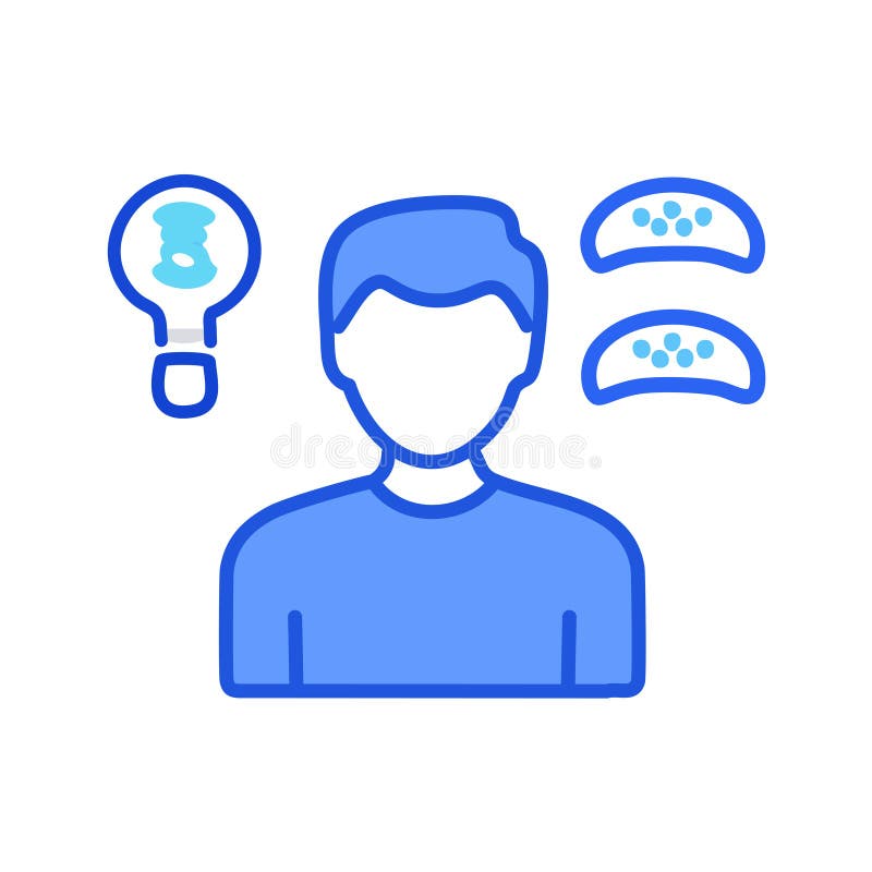 Idea, Man, Brainstorming, Brainstorming. Vector Linear Blue Icon Stock ...