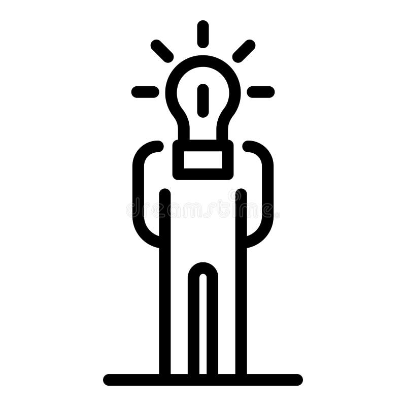 Idea Man Icon, Outline Style Stock Vector - Illustration of human ...