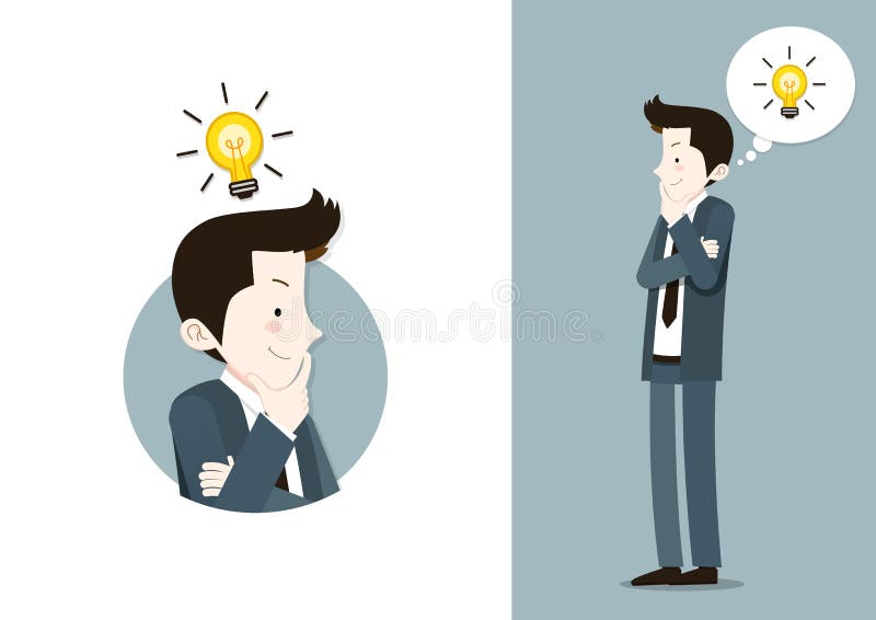 Idea man stock vector. Illustration of happy, white - 105974107