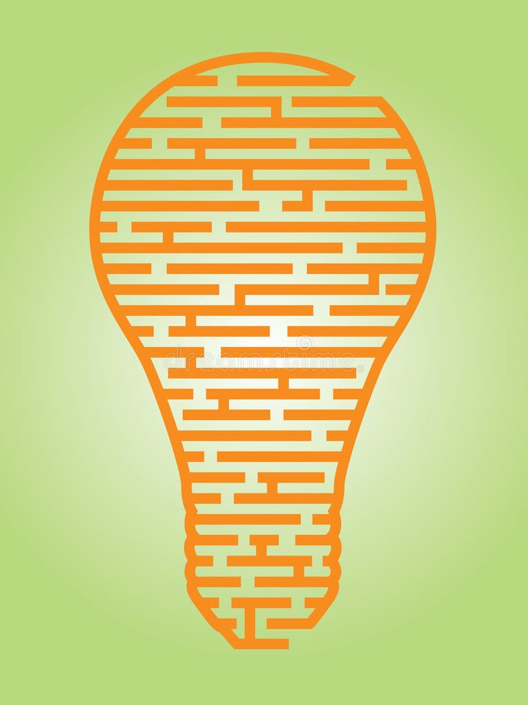 Light Bulb Shape Maze Stock Illustrations – 65 Light Bulb Shape Maze ...