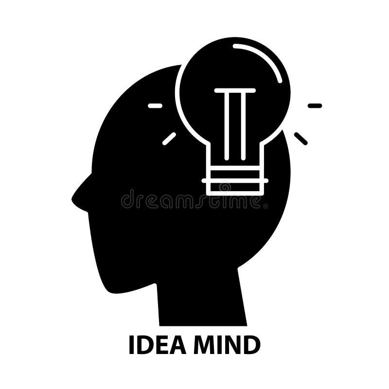 Idea Mind Icon, Black Vector Sign with Editable Strokes, Concept ...