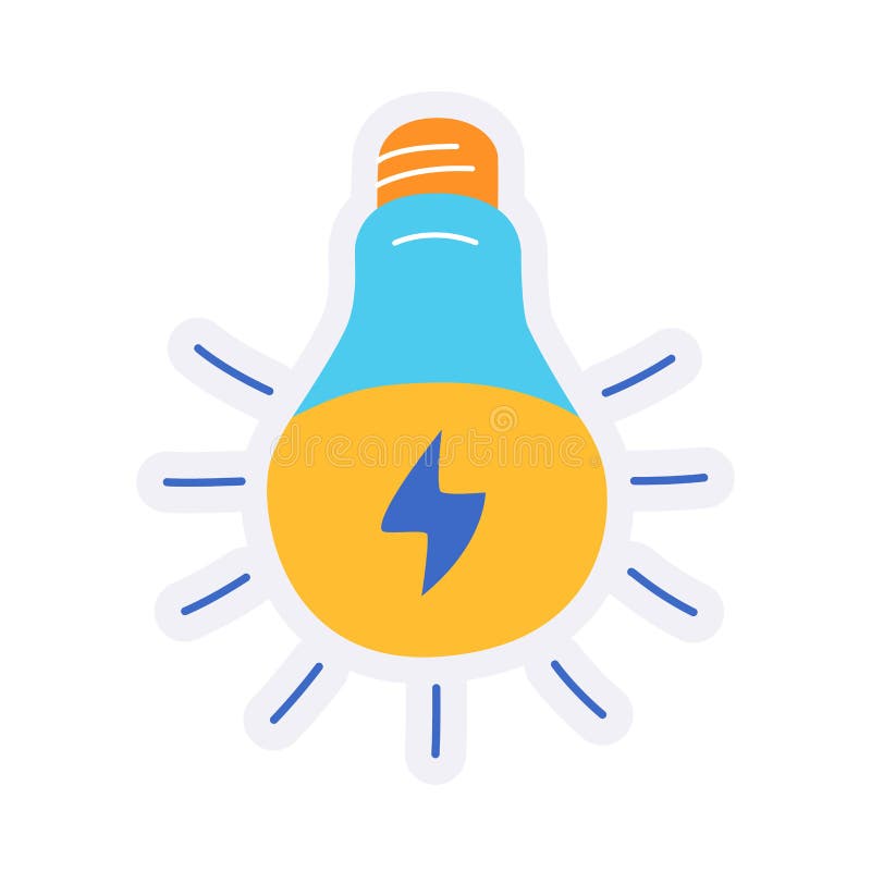 Idea Light Bulb Sticker Stock Illustrations – 2,031 Idea Light Bulb ...