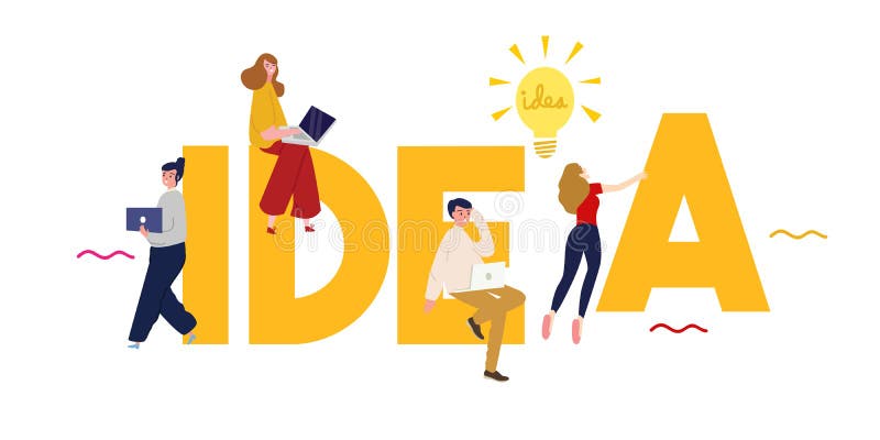 Idea. Modern Typography Design in Large Text with Creative People Team ...