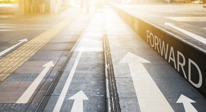 The Idea of Moving Forward in Work,future Travel,next Route Stock Image ...