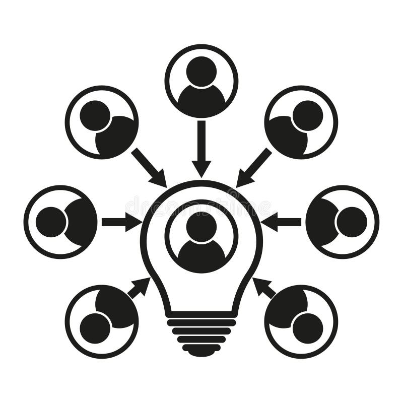 Idea Network Icon. Brainstorming People Connection. Creative Team ...