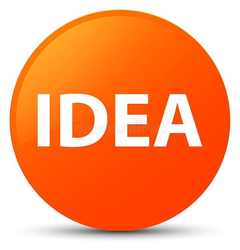 Idea orange round button stock illustration. Illustration of idea ...