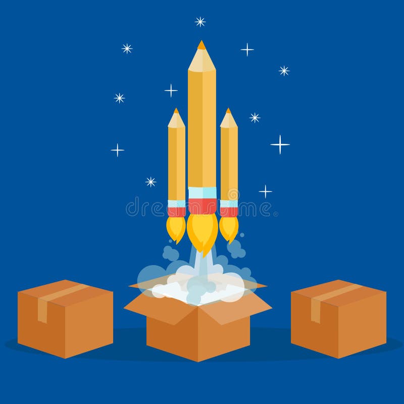 Idea Out of Box Toward To Creative. Stock Vector - Illustration of ...