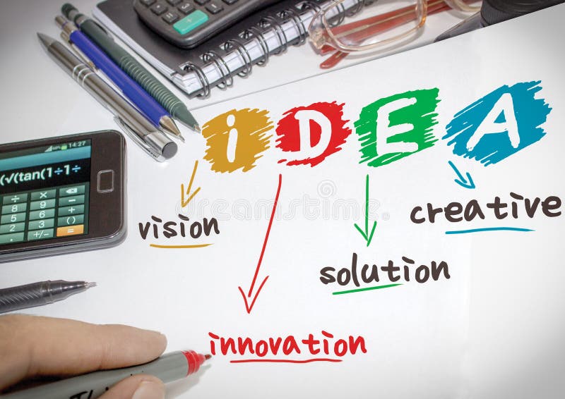 Idea on Paper stock image. Image of multi, indoors, human - 55734315