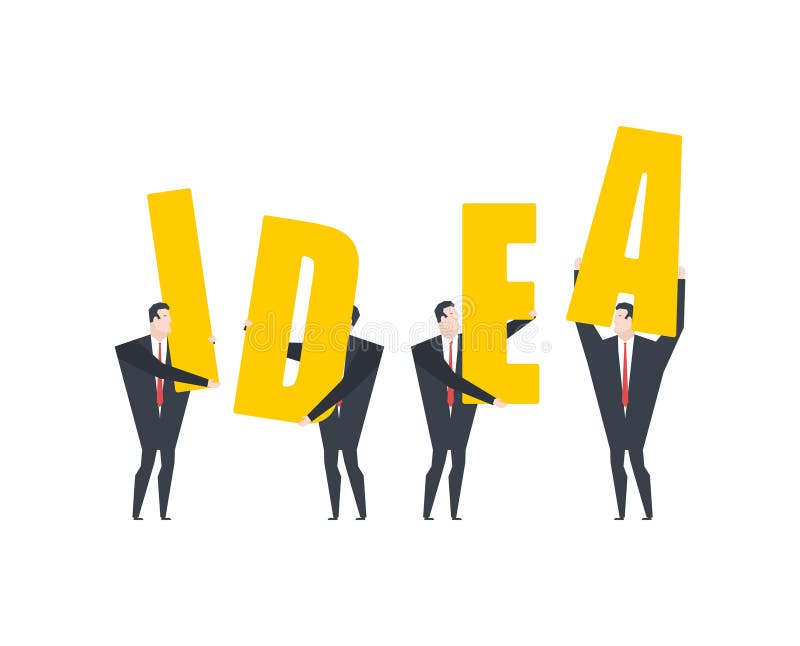 Idea People with Letters. Business Team Comes Up with Concept Idea ...