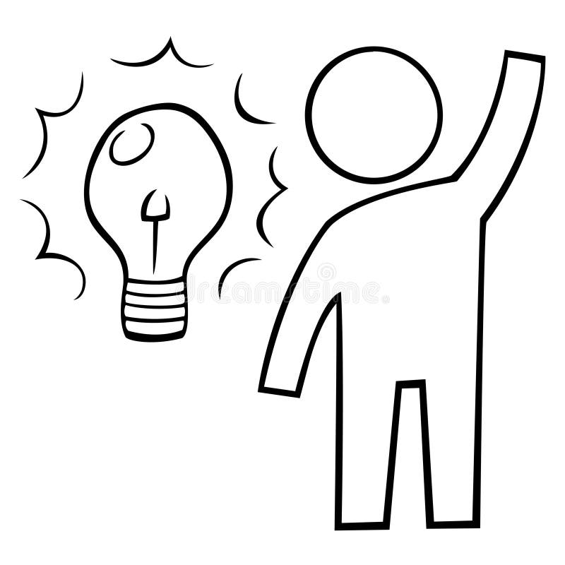 Idea Person Lightbulb Side Concept Stock Illustration - Illustration of ...