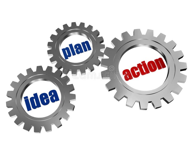 Action and plan in arrows stock illustration. Illustration of intention ...