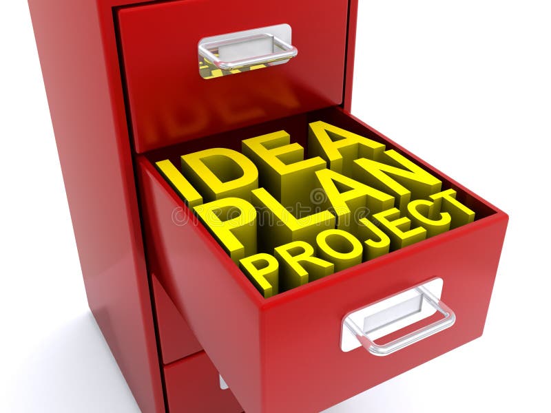 Idea Plan Project in Drawer Stock Image - Image of displaying, cabinet ...