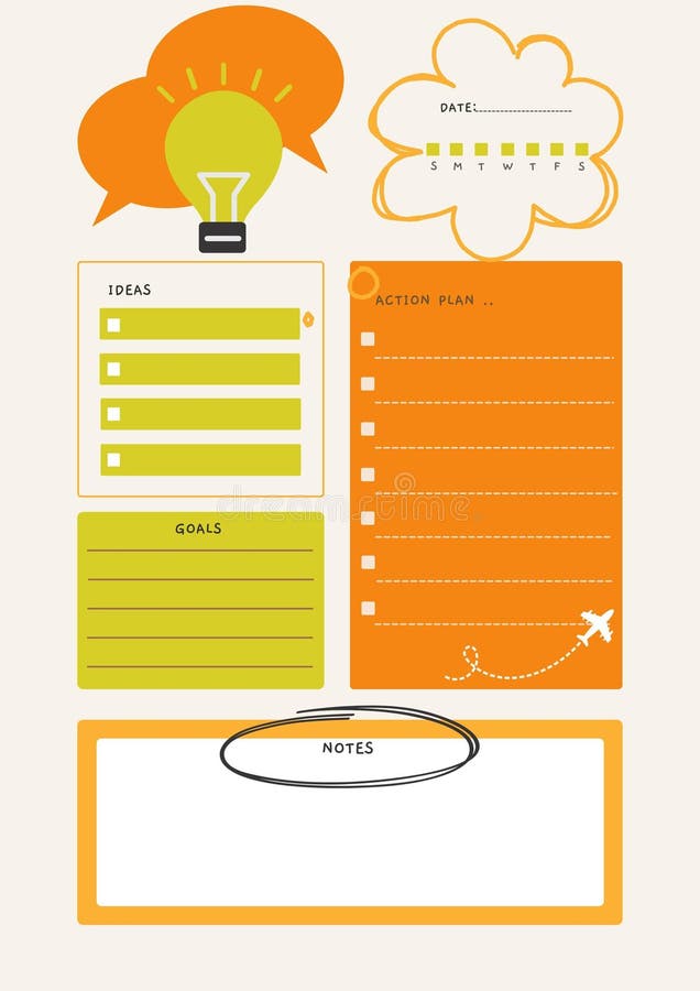 Idea Planner Digital Planning Insert Sheet Printable Page Template ...