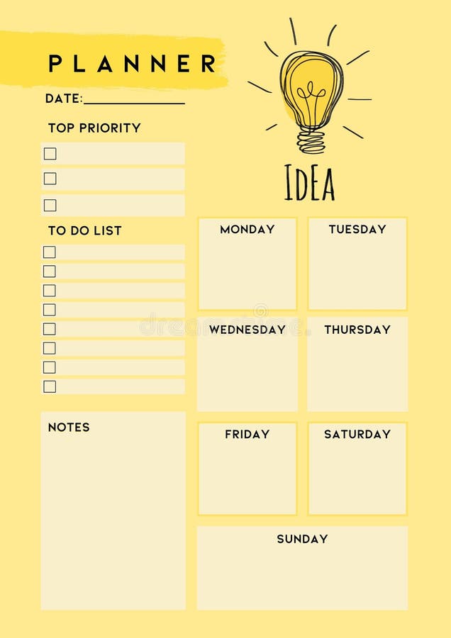 Idea Planner Digital Planning Insert Sheet Printable Page Template ...