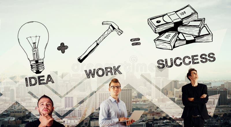 Idea Plus Teamwork Equals Success Concept Stock Illustration ...