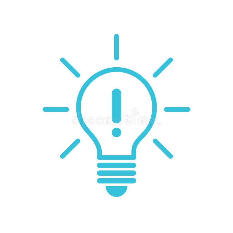 Idea Power, the Lightbulb Icon, Isolated on White Stock Vector ...