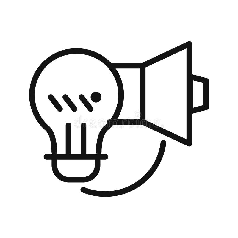 Idea Promote Black and White Illustration Stock Vector - Illustration ...