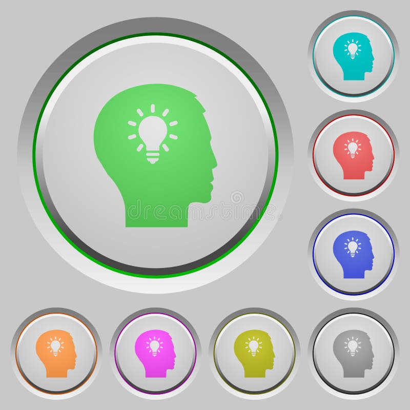 Idea buttons. stock vector. Illustration of icons, orange - 9166452