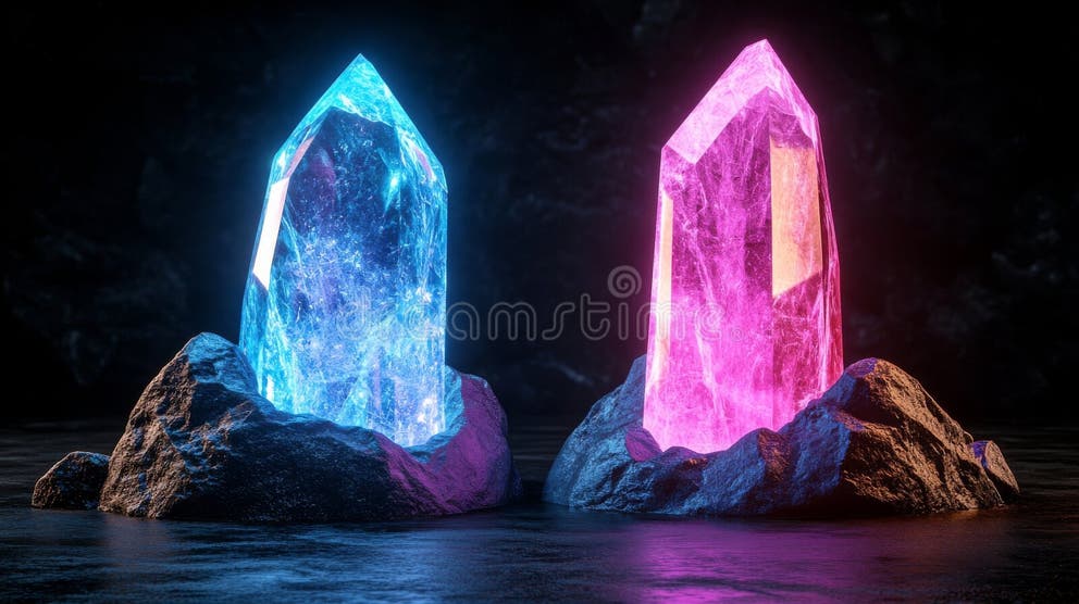 The Idea of Quantum Computing Potential. a Cluster of Vivid, Shining ...