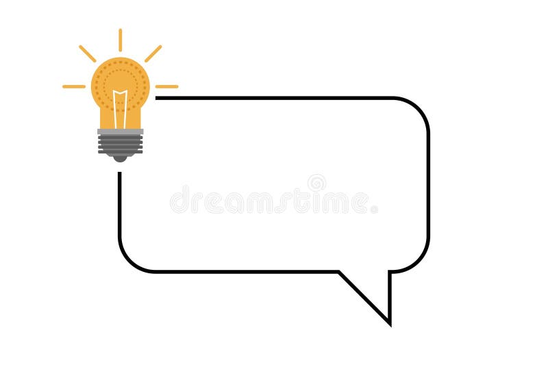 Light Bulb and Speech Bubble for a Quote or Headline Information Stock ...