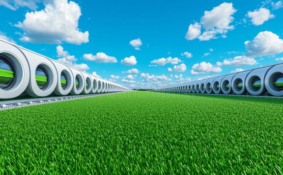 Idea of Rapid Transit through a Tube. 3D Illustration Stock ...