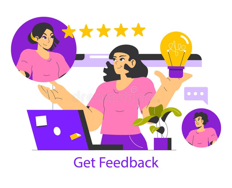 Idea Realization. Flat Vector Illustration Stock Vector - Illustration ...