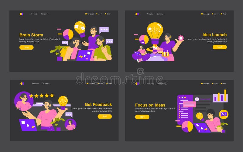 Idea Realization. Flat Vector Illustration Stock Vector - Illustration ...