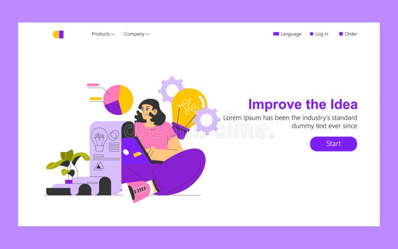 Idea Realization. Flat Vector Illustration Stock Illustration ...