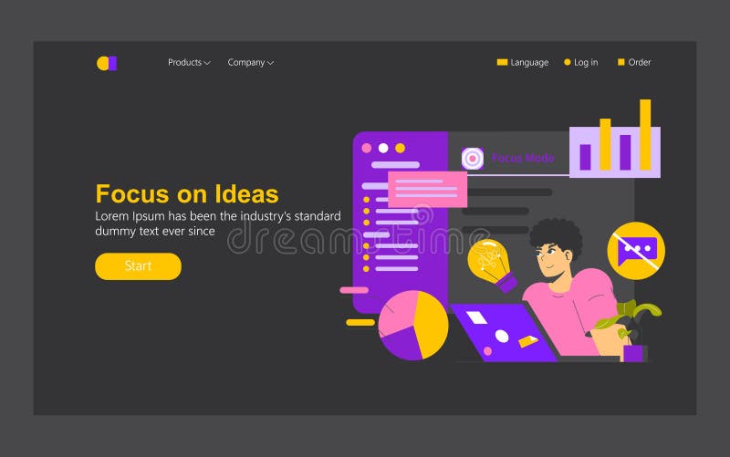 Idea Realization. Flat Vector Illustration Stock Illustration ...