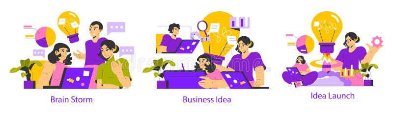 Idea Realization. Flat Vector Illustration Stock Vector - Illustration ...