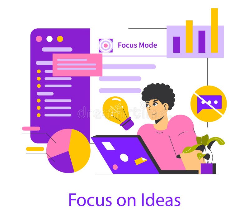 Idea Realization. Flat Vector Illustration Stock Vector - Illustration ...