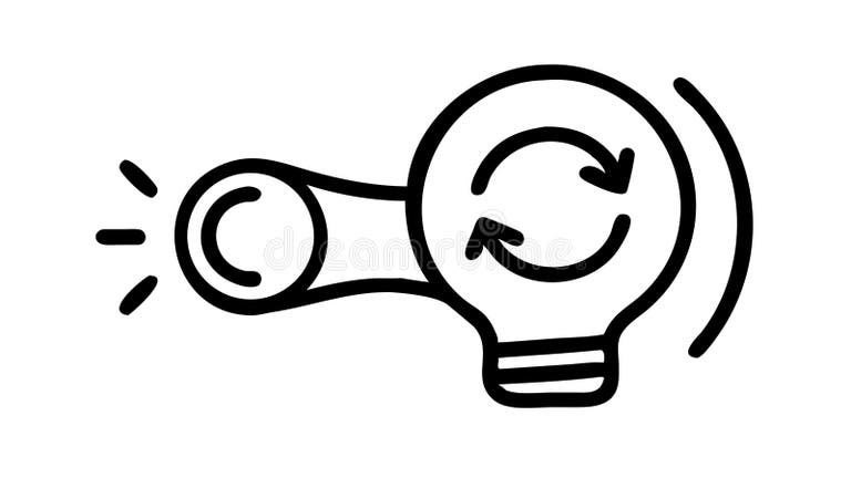 Idea Refresh Cycle Icon Vector Illustration, Continuous Innovation ...