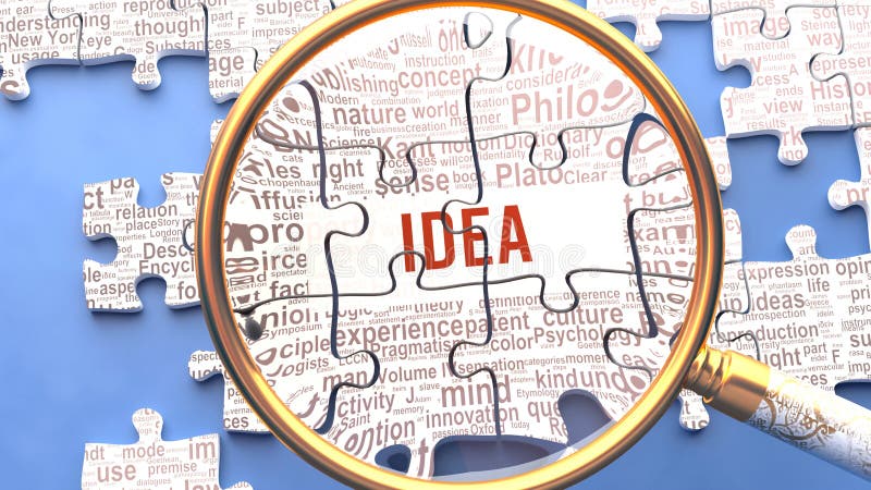 Idea and Related Ideas on a Puzzle Pieces. a Metaphor Showing ...