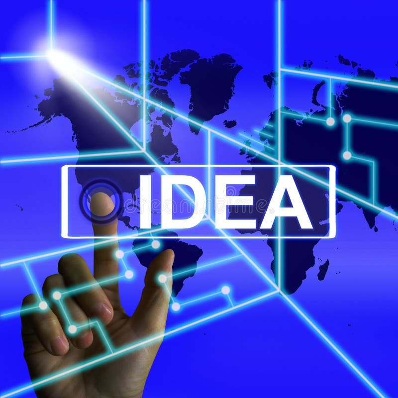 Idea Screen Means Worldwide Concept Thought or Ideas Stock Illustration ...