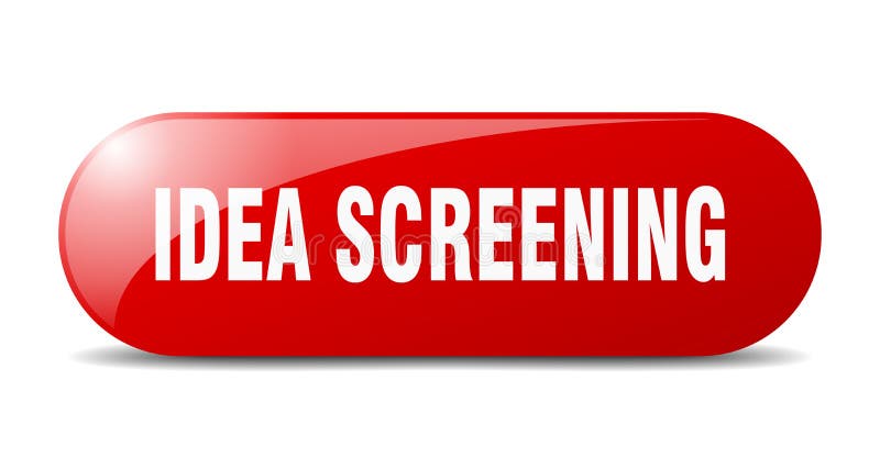 Idea Screening Button. Sticker. Banner. Rounded Glass Sign Stock Vector ...