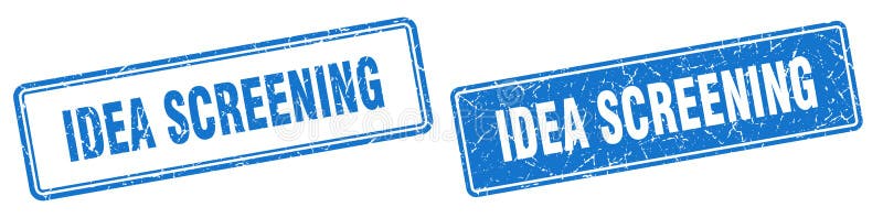 Idea Screening Stamp Set. Idea Screening Square Grunge Sign Stock ...