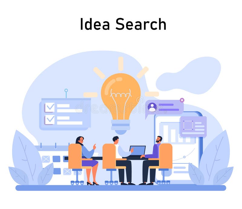 Idea Search Concept. Flat Vector Illustration Stock Vector ...