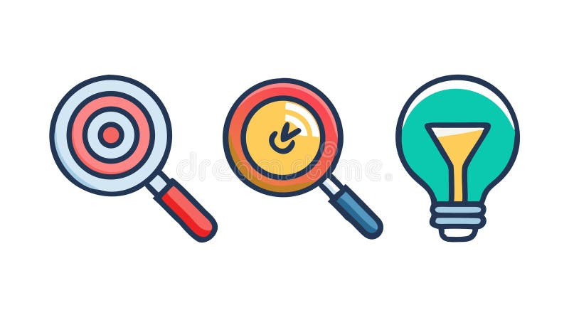 Idea Search Research, Innovation Problem Solving, Vector Design ...