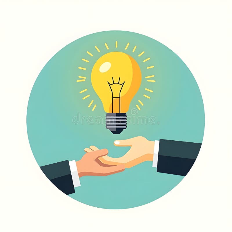 Idea Sharing Concept Lightbulb Above Hands Collaboration Innovation ...