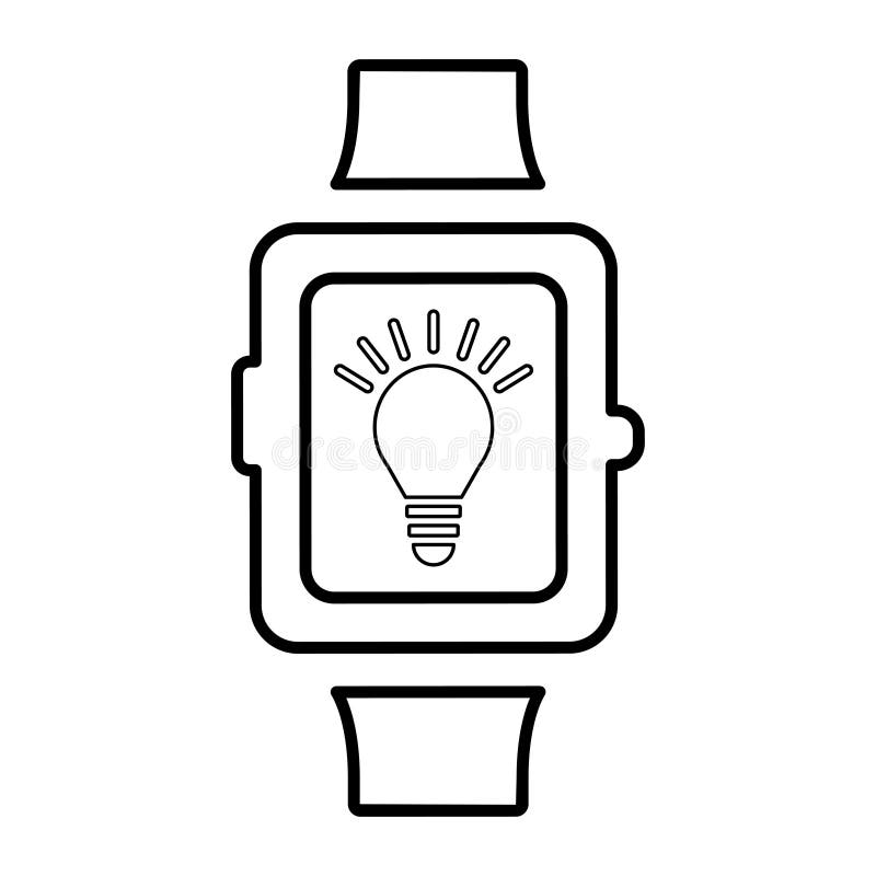 Idea smart watch icon stock vector. Illustration of clock - 258284858