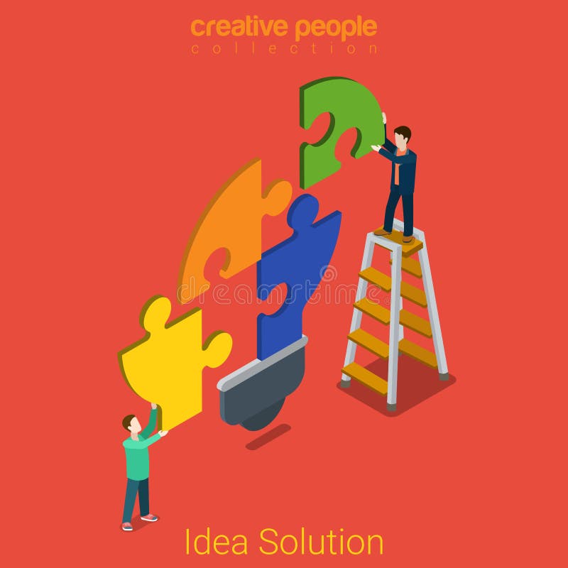 Idea Solution Problem Lamp Business Flat 3d Vector Isometric Stock ...