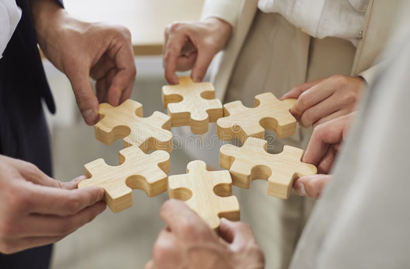 Idea, Solution Puzzle Matching, Business Teamwork with of Pieces ...