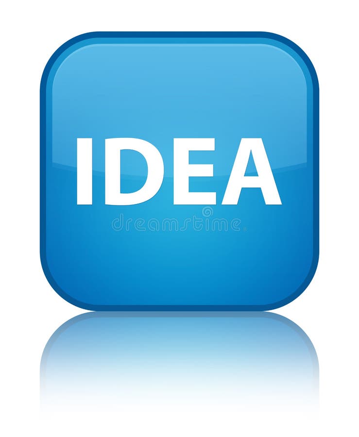 Idea Special Cyan Blue Square Button Stock Illustration - Illustration ...