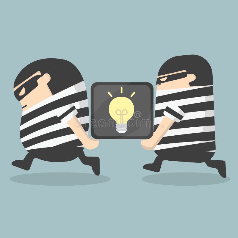 Cartoon Businessman with Stolen Idea Stock Vector - Illustration of ...