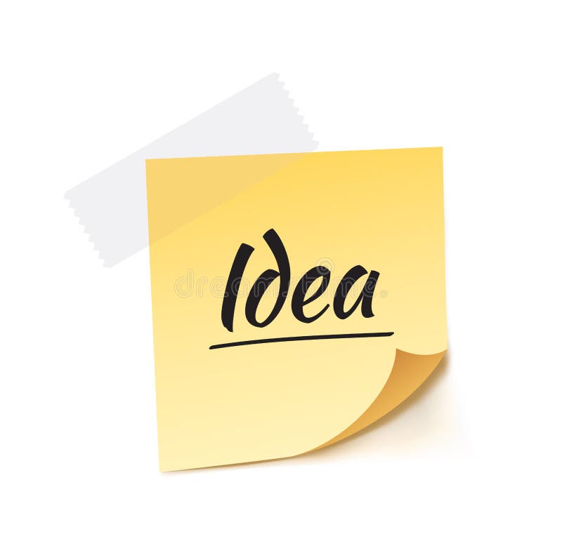 Idea Stick Note Vector Illustration Stock Vector - Illustration of icon ...