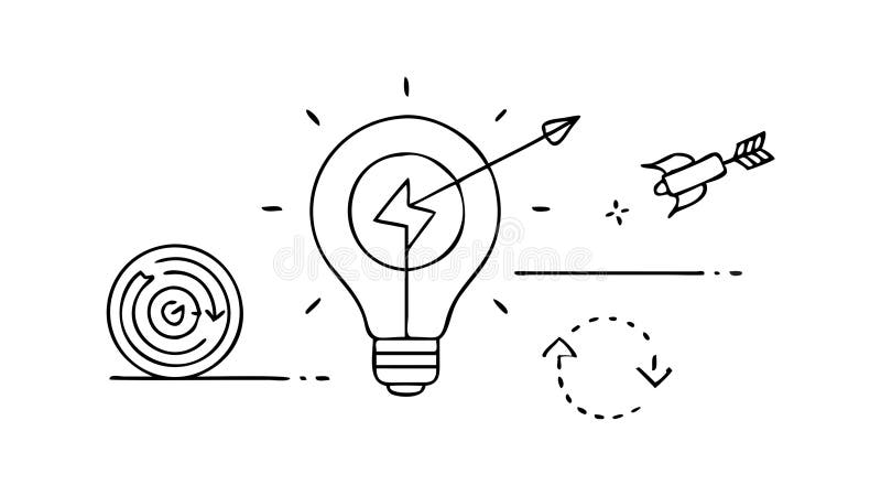 Idea Strategy Target: Focused Innovation. Vector Design Generative AI ...